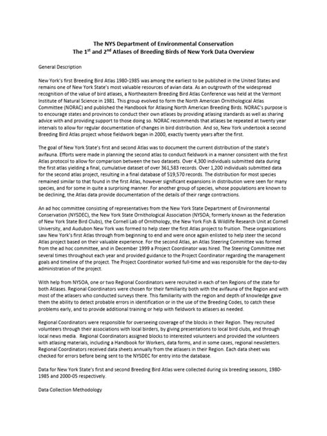 Nysdec Breedinbirdatlas Overview Pdf Birds Ornithology