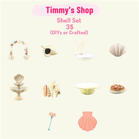 Shell Diy Set Timmys Shop Acnh Online Stores Ko Fi Shop