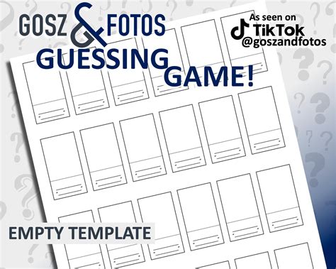 Gosz And Fotos Guessing Game Template Etsy
