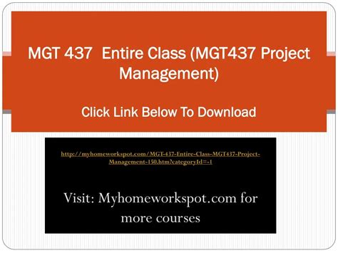 Ppt Mgt 437 Entire Class Mgt437 Project Management Powerpoint