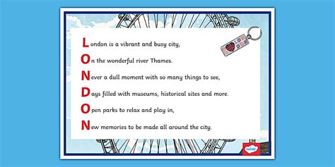 London Acrostic Poem Example And Template Twinkl
