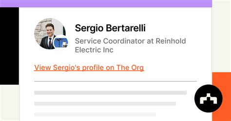 Sergio Bertarelli Service Coordinator At Reinhold Electric Inc The Org