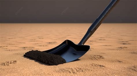 Elevated 3d Depiction Of A Shovel With Striking Realism Background
