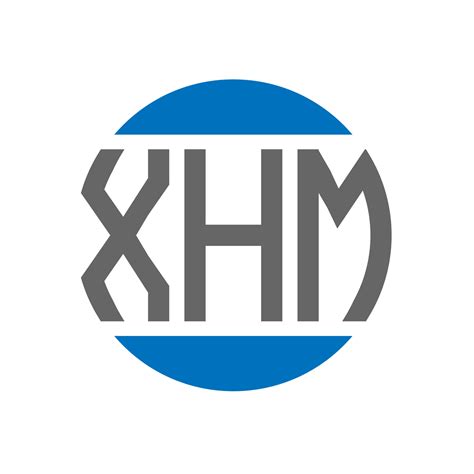 Diseño De Logotipo De Letra Xhm Sobre Fondo Blanco Concepto De Logotipo De Círculo De Iniciales