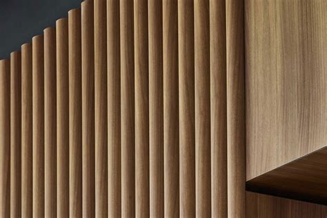 Ribbed Wooden Panels For Sound Refraction Acoustic Control