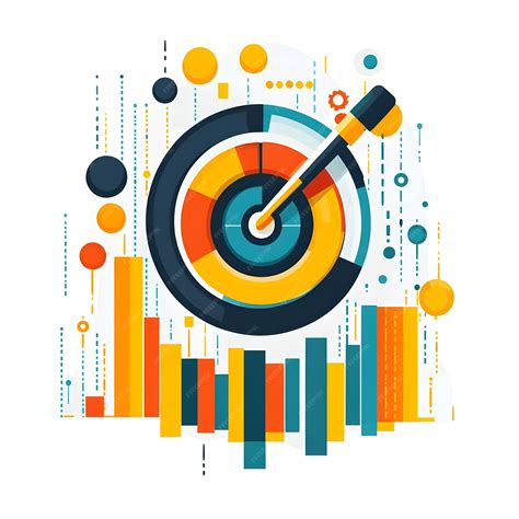 Flat Graph And Target Border Frame With Market Analysis Text And Copy