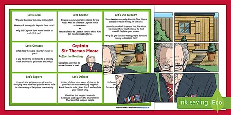 Captain Sir Thomas Moore Reflective Reading Comprehension Activity