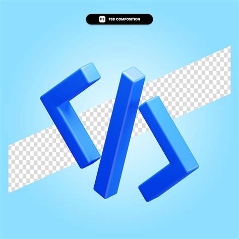 Premium PSD Code D Render Illustration Isolated