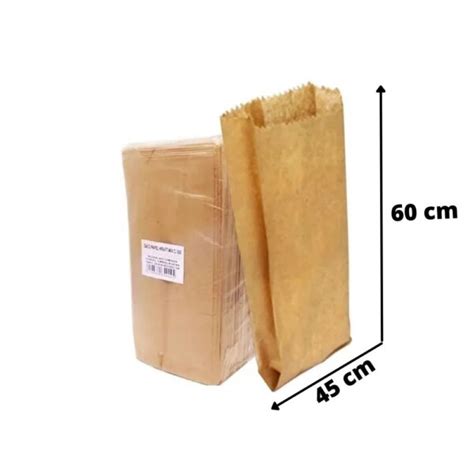Saco Papel Kraft 15 Kg Com 500 Unidades Brasão Embalagens