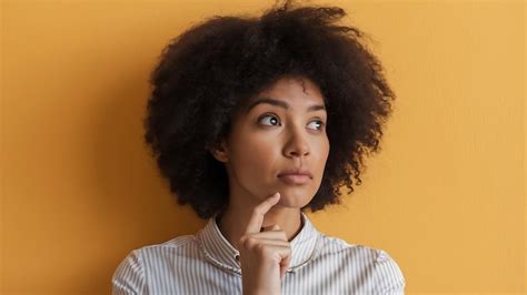 Premium Photo Image Of Young Woman Thinking Looking Right With