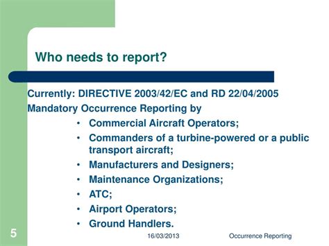 Ppt Belgian Caa Occurrence Reporting System Powerpoint Presentation