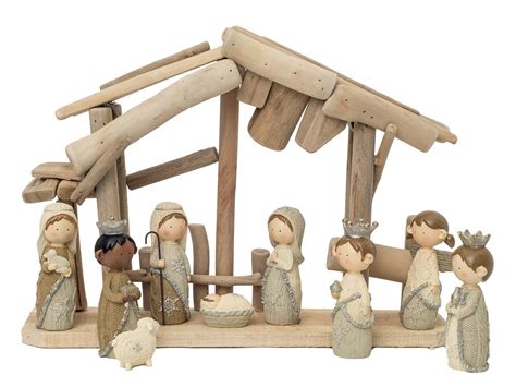 Buy 9 Piece 4 5 Christmas Manger Nativity Set With 11 5 Creche