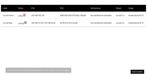 Linode Javascript Test Base Codesandbox