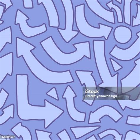 화살표 기호와 미니멀 한 원활한 기하학적 패턴 파란색 톤 배경 가능성에 대한 스톡 벡터 아트 및 기타 이미지 가능성 곧은 그리기 Istock