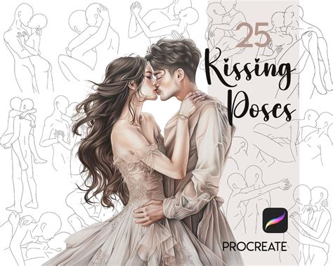Procreate Kissing Poses Stamp Procreate Couple Pose Stamp Procreate Anime Guides Procreate Body