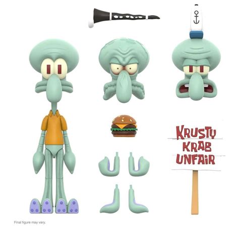 Super7 Spongebob Squidward Ultimates Lula Molusco Figure Mcfly ColecionÁveis
