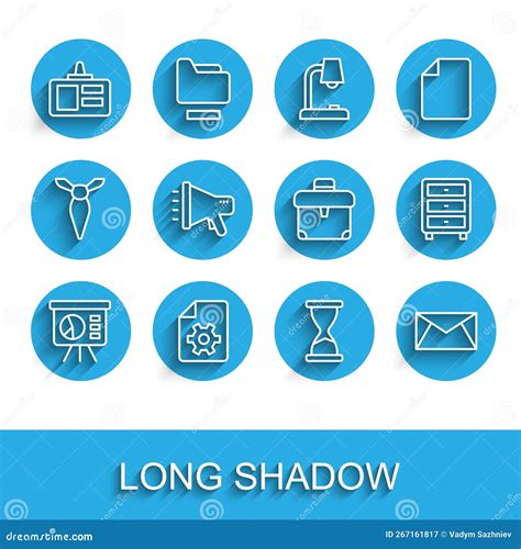 Set Line Board With Graph Document Settings Identification Badge Old Hourglass Mail And E