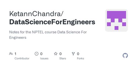 GitHub KetannChandra DataScienceForEngineers Notes For The NPTEL Course Data Science For