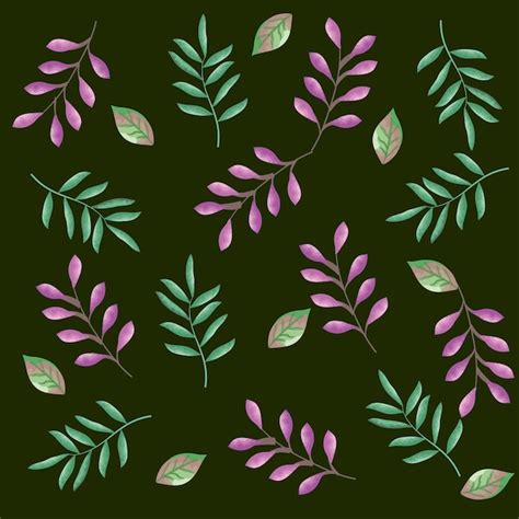 Premium Vector Set Leafs Plant Pattern Background