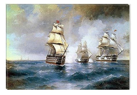 Startonight Canvas Wall Art Aivazovsky Brig Mercury Attacked By Two