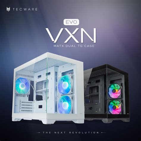 Tecware Vxn Evo Dual Chamber Matx Tg Case With 3x 120mm Daisy