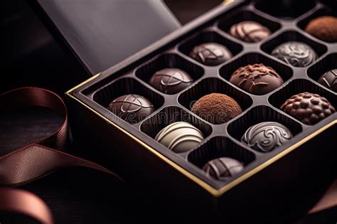 Chocolate Candy Box Set Ai Generative Stock Illustration Illustration Of Black Dessert