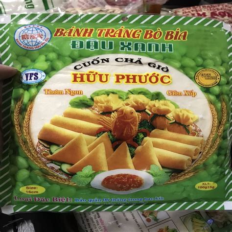 [chay And Mặn] Bánh Bía Đậu Xanh Cuốn Chả Giò Hữu Phước Không Nhúng Nước