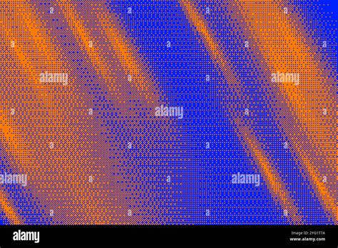 Pixel Bitmap Background With Retro Dotted Pattern Blue And Orange Vector Gradation Abstract