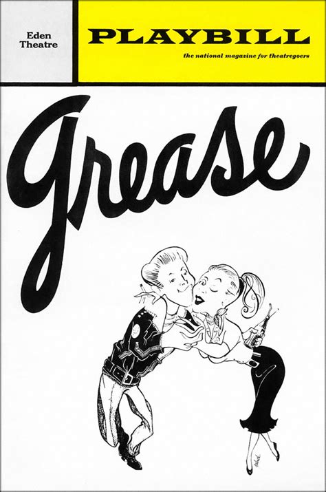 Grease Broadway Eden Theatre 1972 Playbill