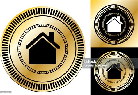 Basit Ev Simgesi Stok Vektör Sanatı And Abd‘nin Daha Fazla Görseli Abd Altın Metal Altın