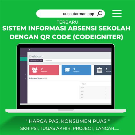Sistem Informasi Absensi dengan QR Code (Codeigniter) - SEKOLAH | UUSSUTARMAN.APP