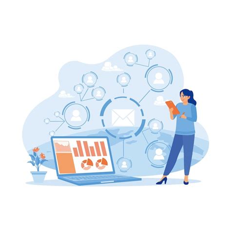 Premium Vector Analyzing Email And Sms Marketing Concepts And Checking Client Lists For