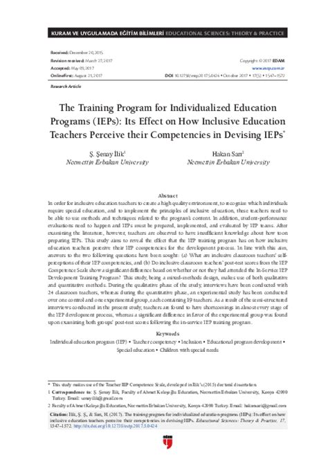 Pdf The Training Program For Individualized Education Programs Ieps