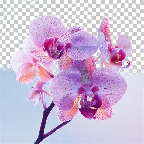 A Pink And Purple Orchid With A White Background With A Checkered