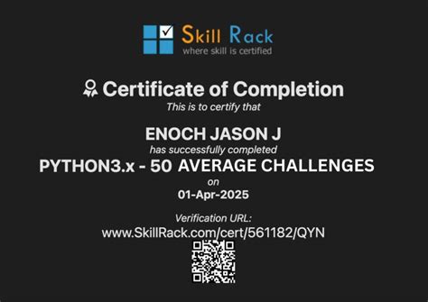 Excited To Announce The Completion Of A Python Module On Skillrack