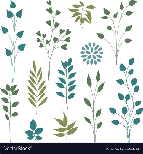 Leaf Elements Royalty Free Vector Image Vectorstock