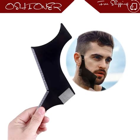 Oshioner Men Beard Comb Beard Shaping Styling Template Comb Stencil For