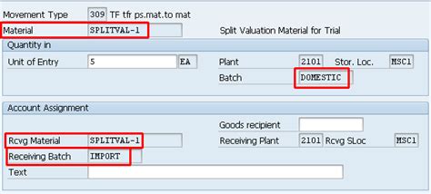 Solved Stock Movement Valuation Type To Other Valuation Sap Community
