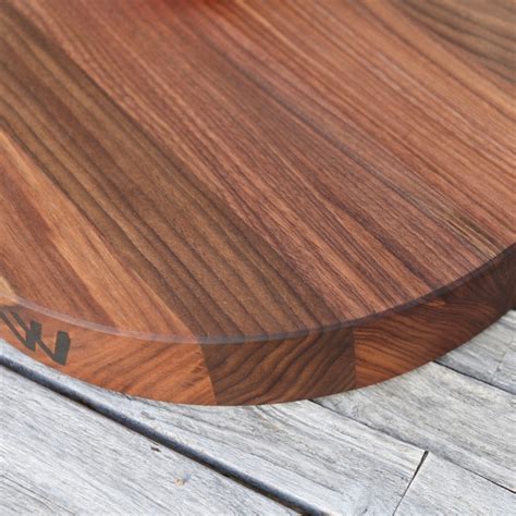 44 Round Walnut Edge Grain Wood Cutting Board