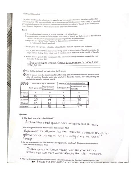 Membrane Diffusion Lab Download From The Week I Lab In Blackboard 2