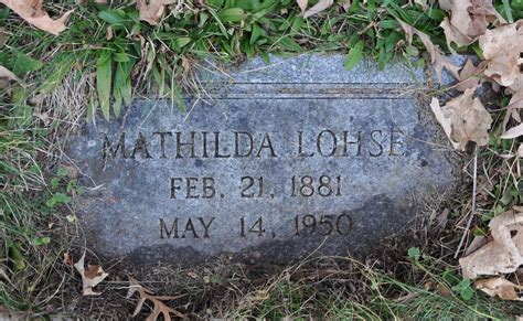 Mathilda Fredericka Johanna Miller Knothe Lohse 1881 1950 Find A Grave Memorial