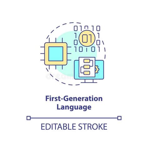 First Generation Programming Language Concept Icon Stock Vector