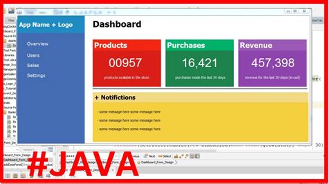 Java How To Design Dashboard Form In Java Netbeans Youtube