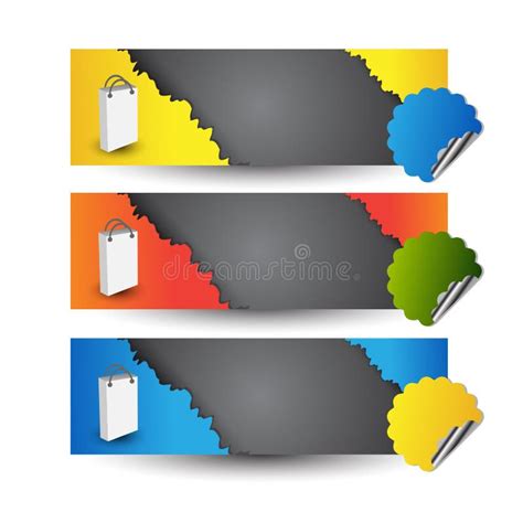 Creative Abstract Standard Size Web Banner Ads Stock Vector