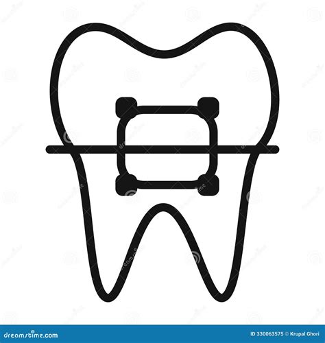 Teeth Braces Icon Mark In Filled Style Stock Illustration