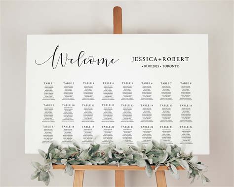 Wedding Seating Chart Poster Educational Chart Resources