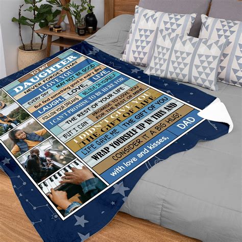 To My Daughter Never Forget That I Love You Custom Photo Blanket