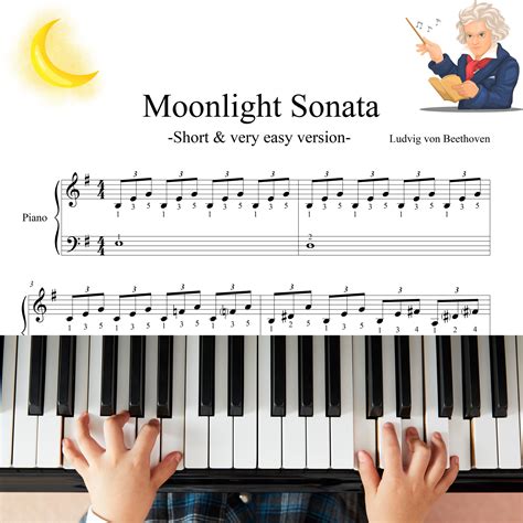 Moonlight Sonata By Beethoven Grade 1 Short And Simplified Easy Piano