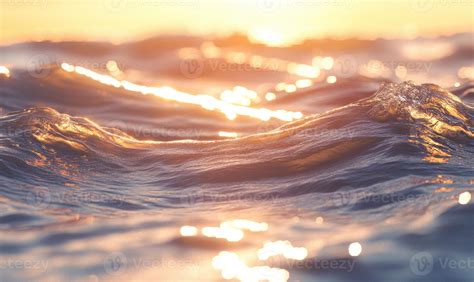 Close Up Of Small Waves In A Lake Sunlight Sparkling On The Water