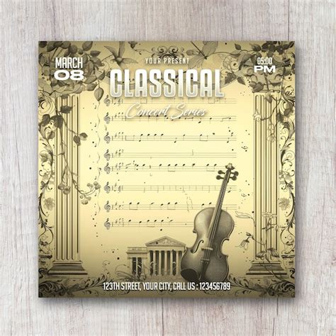 Premium Psd Classical Music Festival Flyer Social Media Post